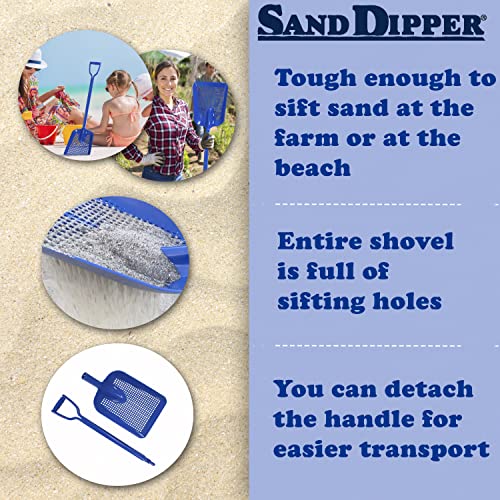Sand Dipper - Treasure Shovel Digger Sifter β Sand Sifter for Beach Fun or Farm Chicken coop Goat stall Sand Poop Cleaning
