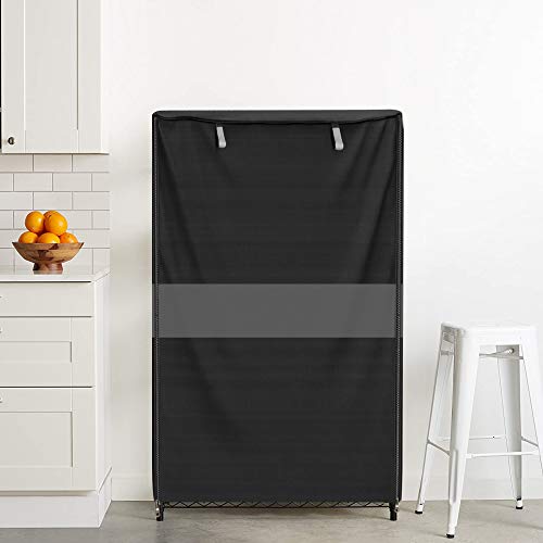 MOLLYAIR Wire Shelving Cover Wire Rack Cover Storage Rack Cover Used to Cover Sundries, Suitable for Rack 36X18X54in, Black,only Cover