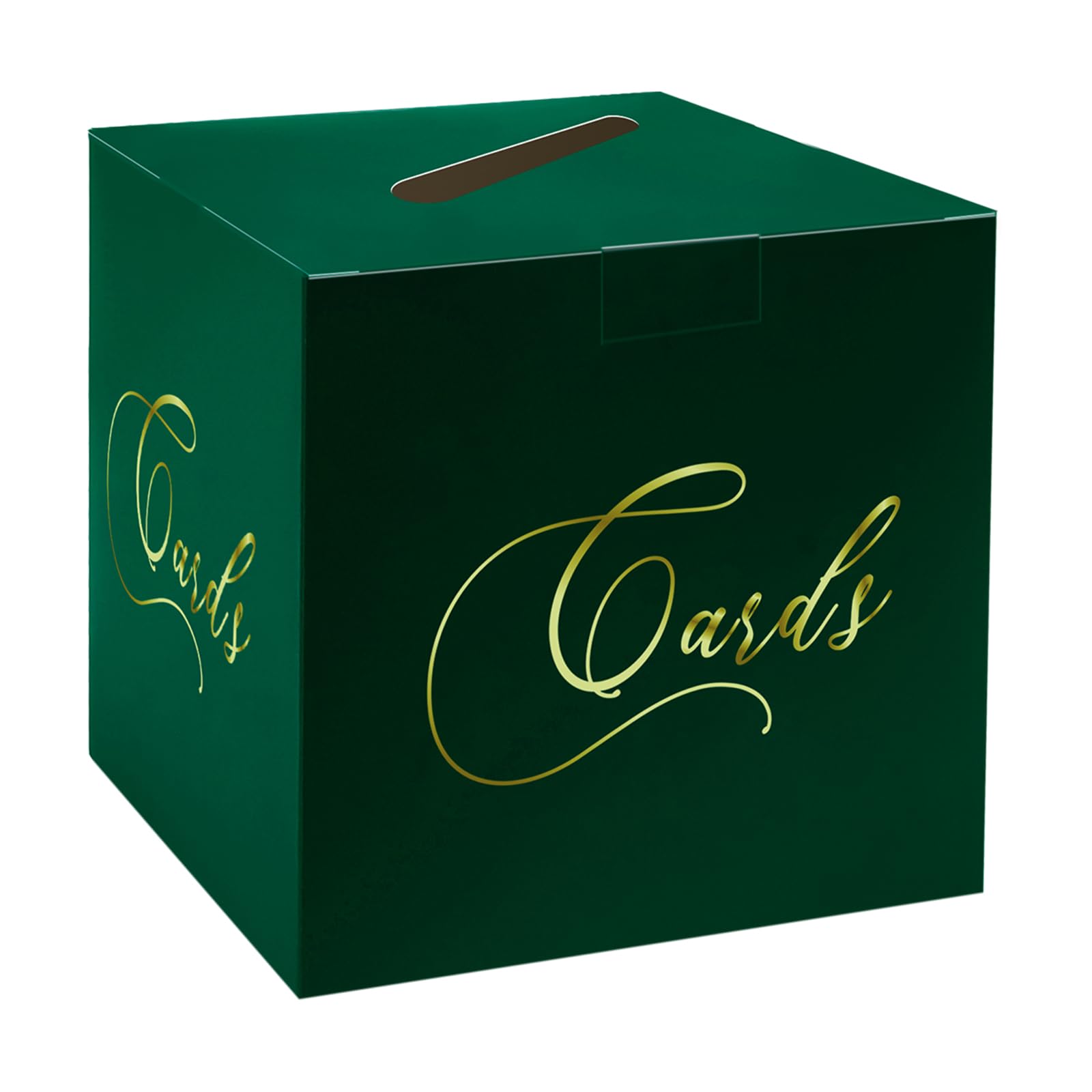 FALIZIFU Green and Gold Card Box Gift Card Box Holder Envelope Box for Wedding Birthday Baby Shower Graduation Party Card Box