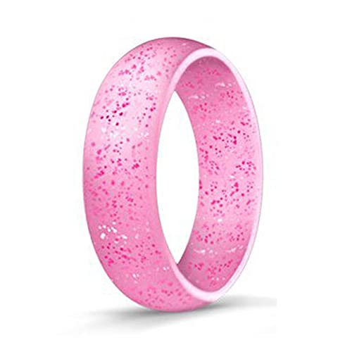 Shymuh 4Pcs Silicone Wedding Ring Breathable Skin Safe Rubber Wedding Bands Thin Stackable Silicone Rings Wedding Bands Arc Ergonomic Breathable Design Silicone Rings Wedding Band 5.7mm Wide-7