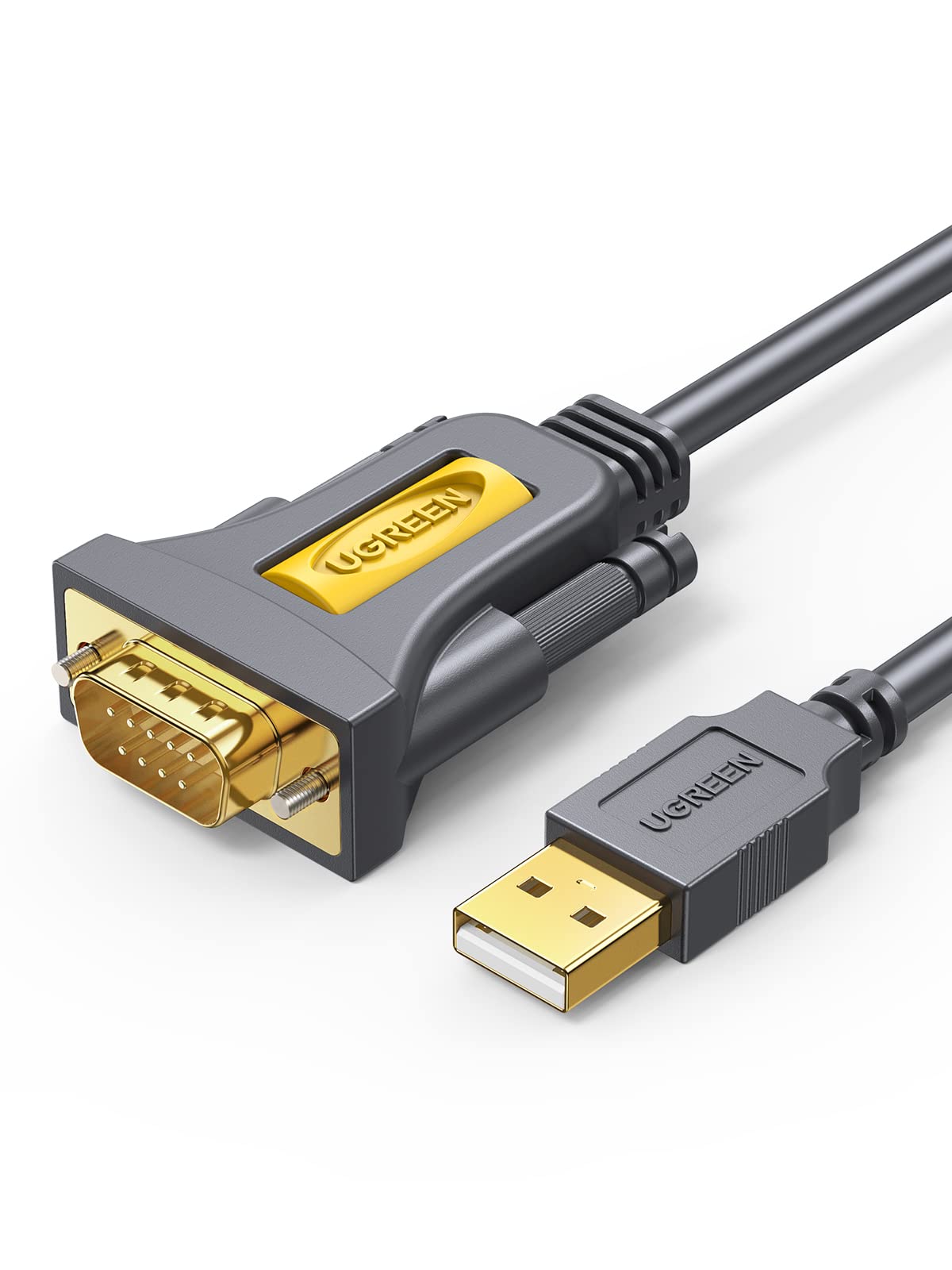 UGREEN 6ft USB to Serial Adapter, Serial to USB Adapter DB9 Male 9 Pin with PL2303 Chipset, PVC jacket, RS232 to USB Cable for Windows 11 10 8.1 8 7 XP Vista, Mac OS, Linux