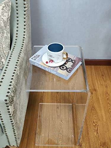 TPZLRN FBA Acrylic Coffee Table, Small Clear Safe Rounded-Edge Coffee Table for Livingroom, Easy to Clean Anti-Scratch Home Decor Supplies(1PCS)
