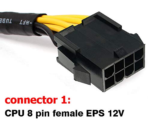 TeamProfitcom CPU 8 Pin Splitter ATX CPU 8 Pin Female to Dual 8(4+4) Pin Male EPS 12V for Motherboard Power Adapter Cable Sleeved EPS Y-Splitter 9 inches (Not GPU PCIe Splitter)