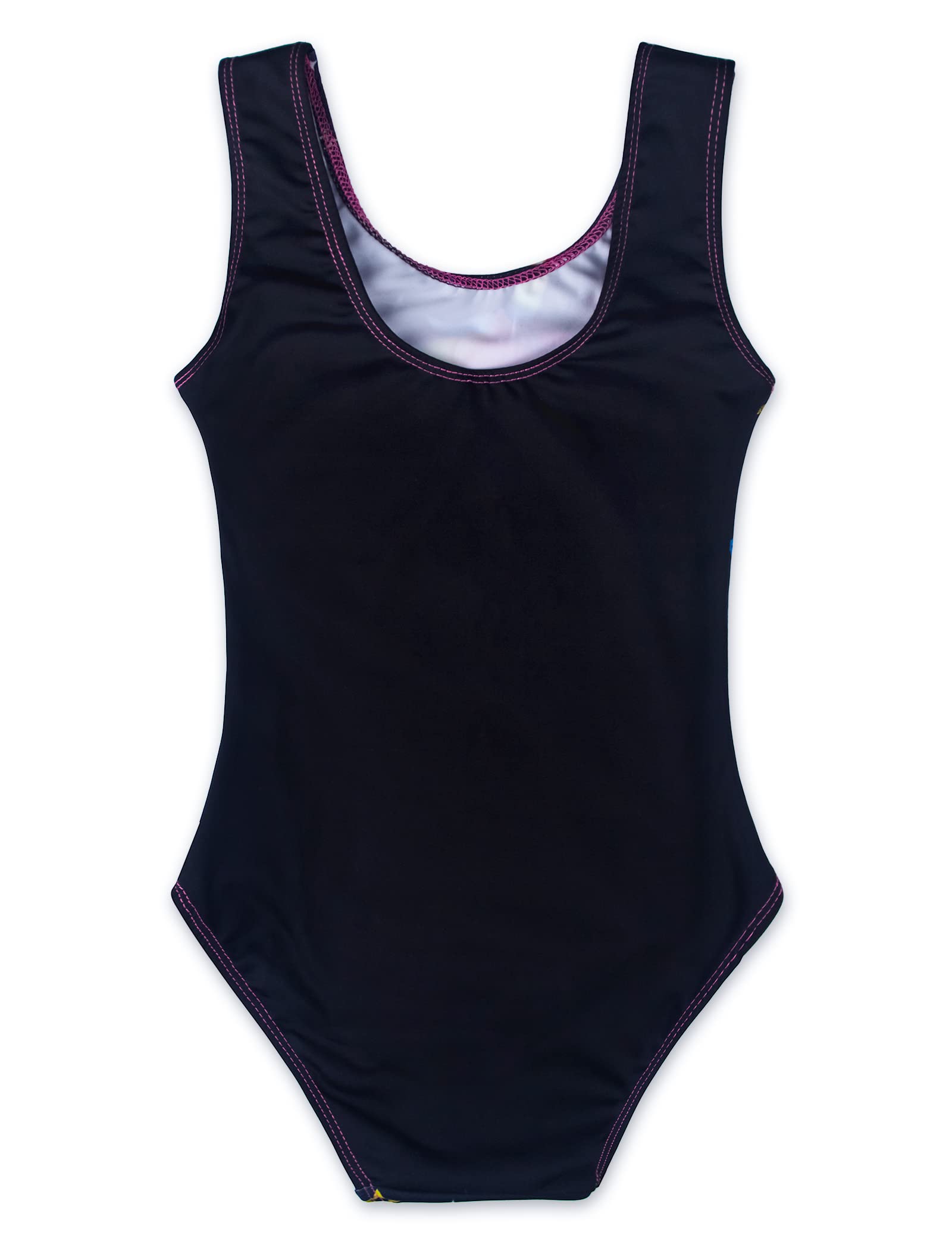 Jinhiteam Leotards for Girls Gymnastics Size 7-8 Years Old Black Unicorn Stars Printed Tumbling Outfit Practice Bodysuit