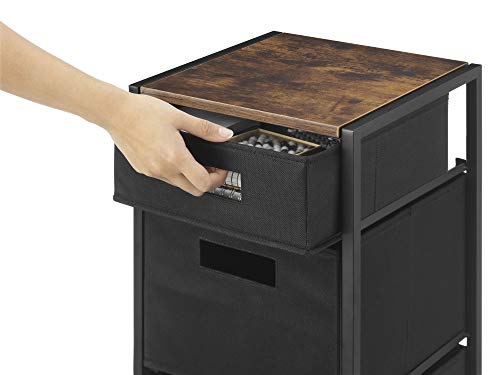 Whitmor Rolling 3-Drawer Storage Utility Cart, Brown