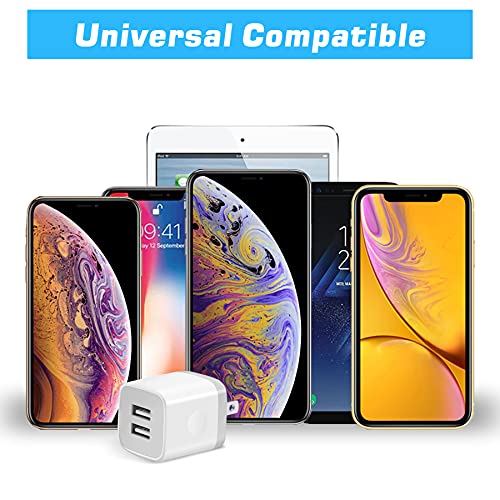 X-EDITION Wall Charger,4-Pack 2.1A Dual Port USB Power Adapter Plug Charging Block Cube for Phone 8/7/6 Plus/X, Pad, Samsung Galaxy S5 S6 S7 Edge,LG, Android (White)