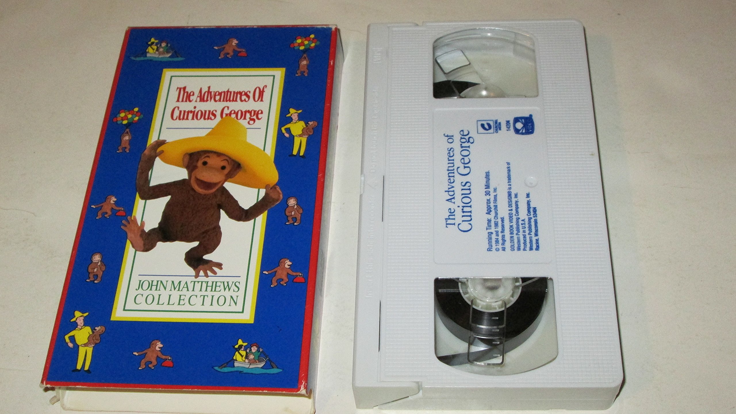 The Adventures of Curious George: John Matthews Collection (VHS Video) (White Cassette) 1984