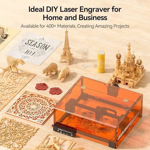 Laser Engraving Machine, Woxcker L2 MAX 5.5W Enclosure Laser Engraver, CNC Engraving Machine 0.01mm High Precision Laser Engraving and Cutting for Wood Metal Glass Suitable for Beginners