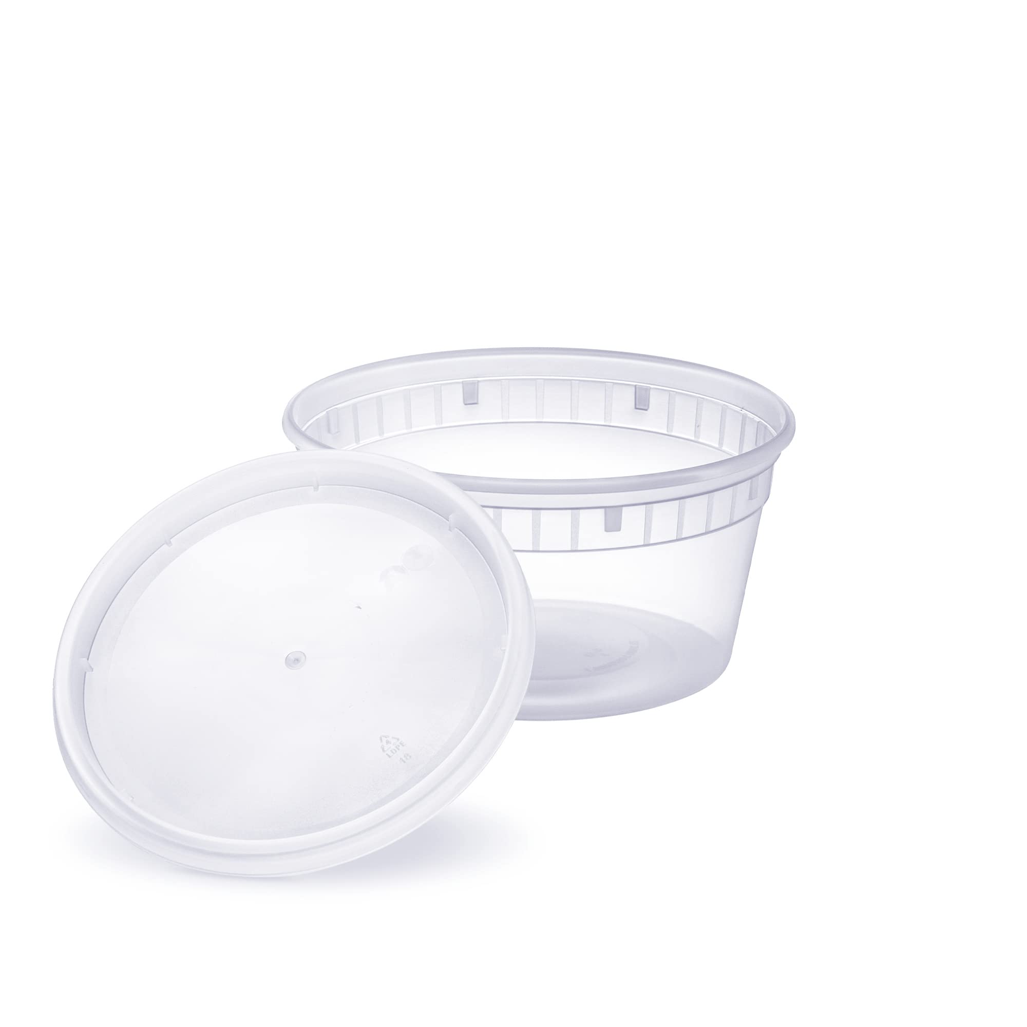 Pantry Value 8 oz. Plastic Deli Food Storage Containers with Airtight Lids [48 Sets]