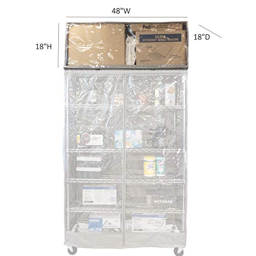 Storage Shelving Top Cover, Extend Coverage for Items on Top of Your 5-Shelf Unit 48" Wx18 Dx18 H Easy View One Side See Through Panel (Top Cover Only)…