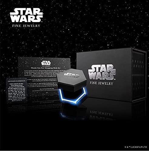 Jewelili Star Wars™ Fine Jewelry Dark Armor Women's Ring 1/4 Ct.Tw. Black Diamonds Silver with Black Rhodium