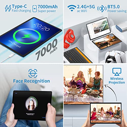 TECLAST Android 12 Tablet 10 inch Tablets, M40Plus 8GB+128GB Tablet, 1TB Expand 8 Core Android Tablet, 2.4G/5G WiFi, 1920*1200 IPS, 7000mAh Fast Charge, Bluetooth 5.0, GPS, Dual Camera, Parent control