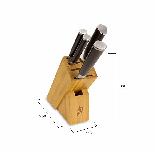 Shun Cutlery Classic 5-Piece Starter Block Set, Kitchen Knife and Block Set, Includes Classic 8β Chef, 6β Utility & 3.5β Paring Knives, Handcrafted Japanese Kitchen Knives