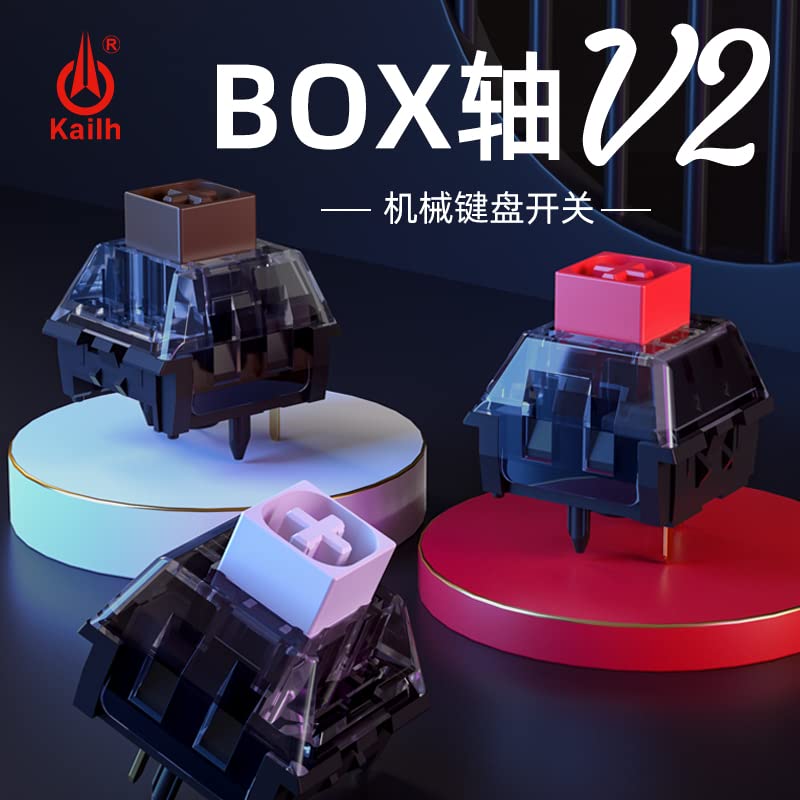 KAILH Box White Brown Red V2 5 Pin Mechanical Switches for Gaming Keyboard Clicky Tactile Linear (110pcs, Box V2 Brown)