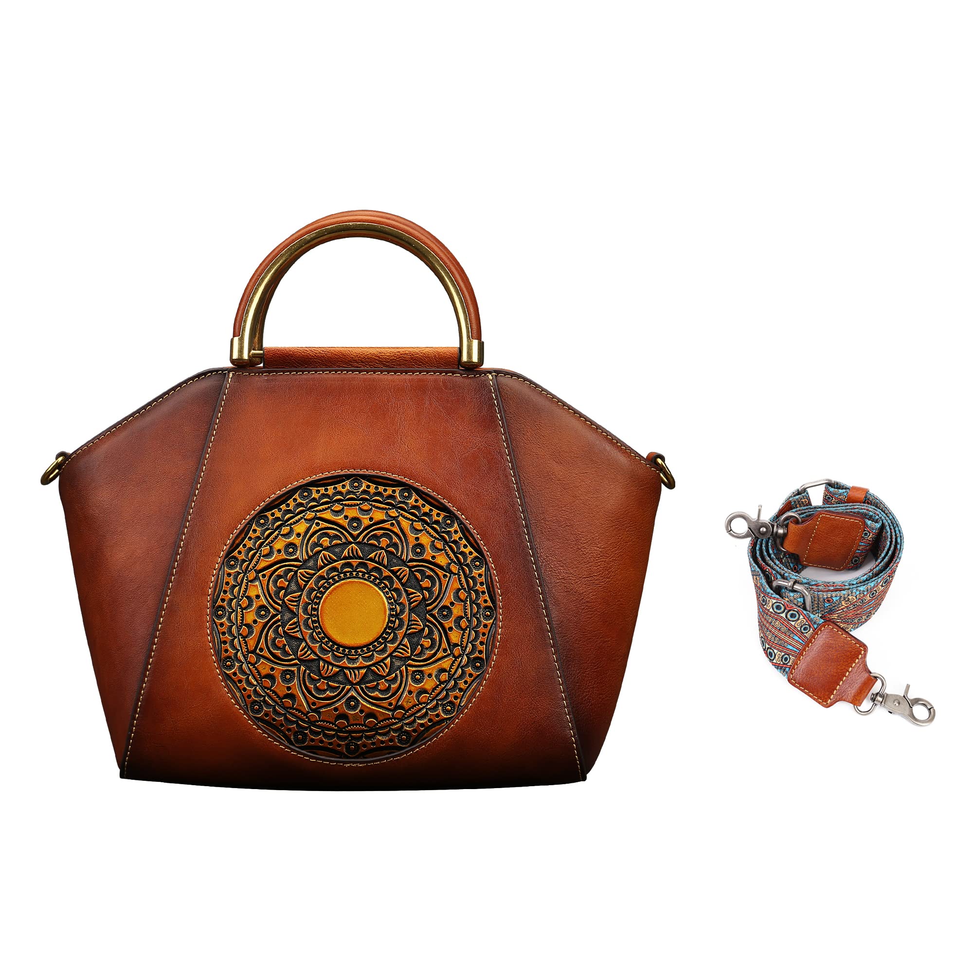 Bundle of Zhuo Liang Vintage Italian Leather Handbag and Vintage Shoulder Strap
