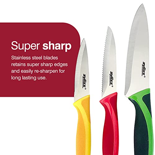 ZYLISS 3 Piece Value Knife Set with Sheath Covers, Stainless Steel