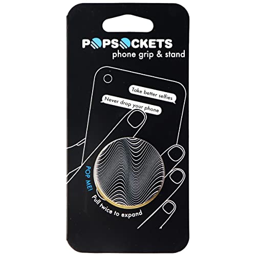 PopSockets: Collapsible Grip & Stand for Phones and Tablets - Black/White Wave