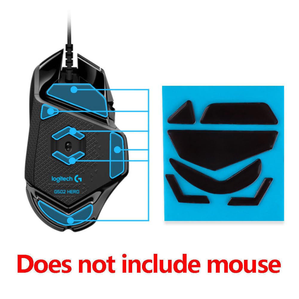 HUYUN 2 Sets Mouse Skatez & Mouse Feet & Mice Feet & mouseskates Replacement for Logitech G502 Proteus Core / G502 Proteus Spectrum / G502 Hero Wired Mouse