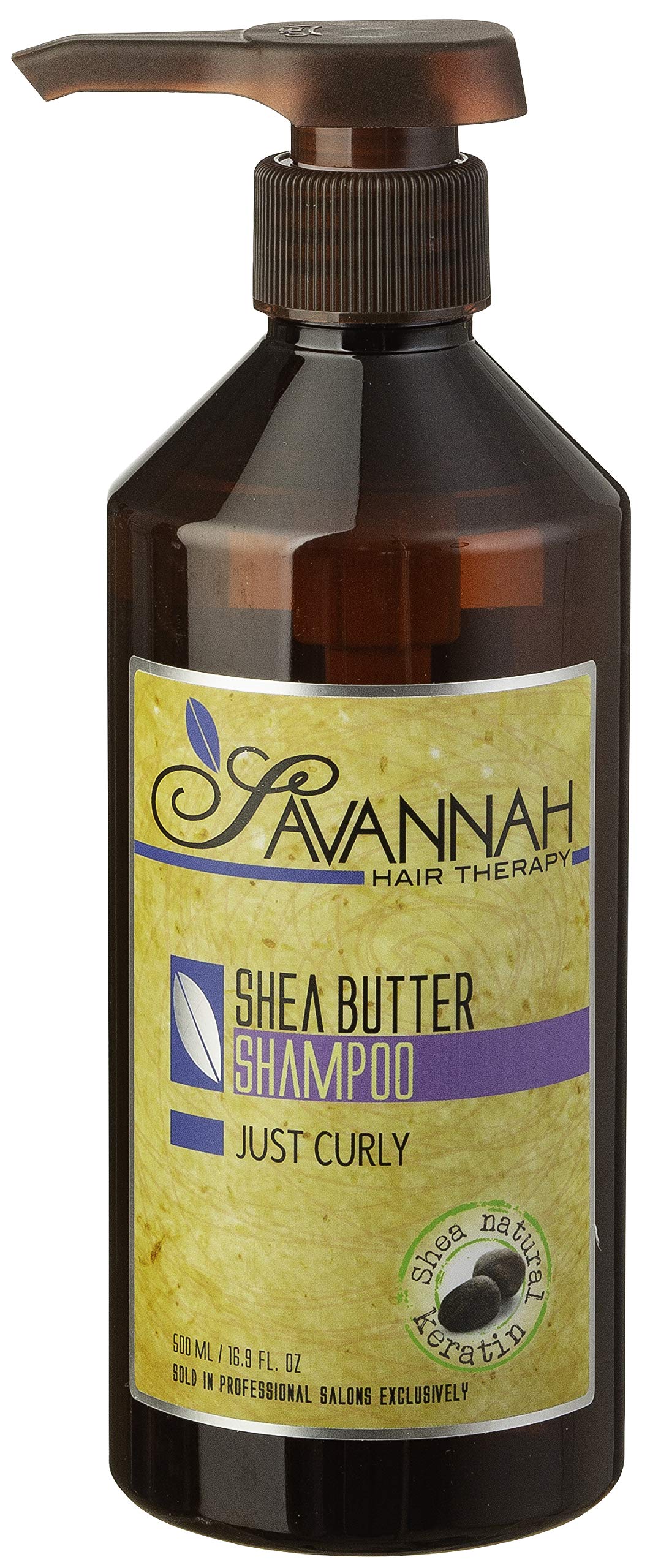 Savannah Hair Therapy Bundle - Just Curly Shampoo (16.9 oz) + Conditioner (16.9 oz) Shea Butter, Cotton and Silk Protein and Vitamin B6 - For Dry, Curly and Damaged Hair
