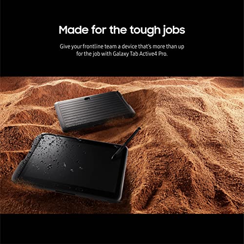 SAMSUNG Galaxy TabActive4 Pro 10.1” 128GB 5G Android Work Tablet, LTE Unlocked, 6GB RAM, Rugged Design, Sensitive Touchscreen, Long-Battery Life-for Workers, SM-T638UZKEN14, Black