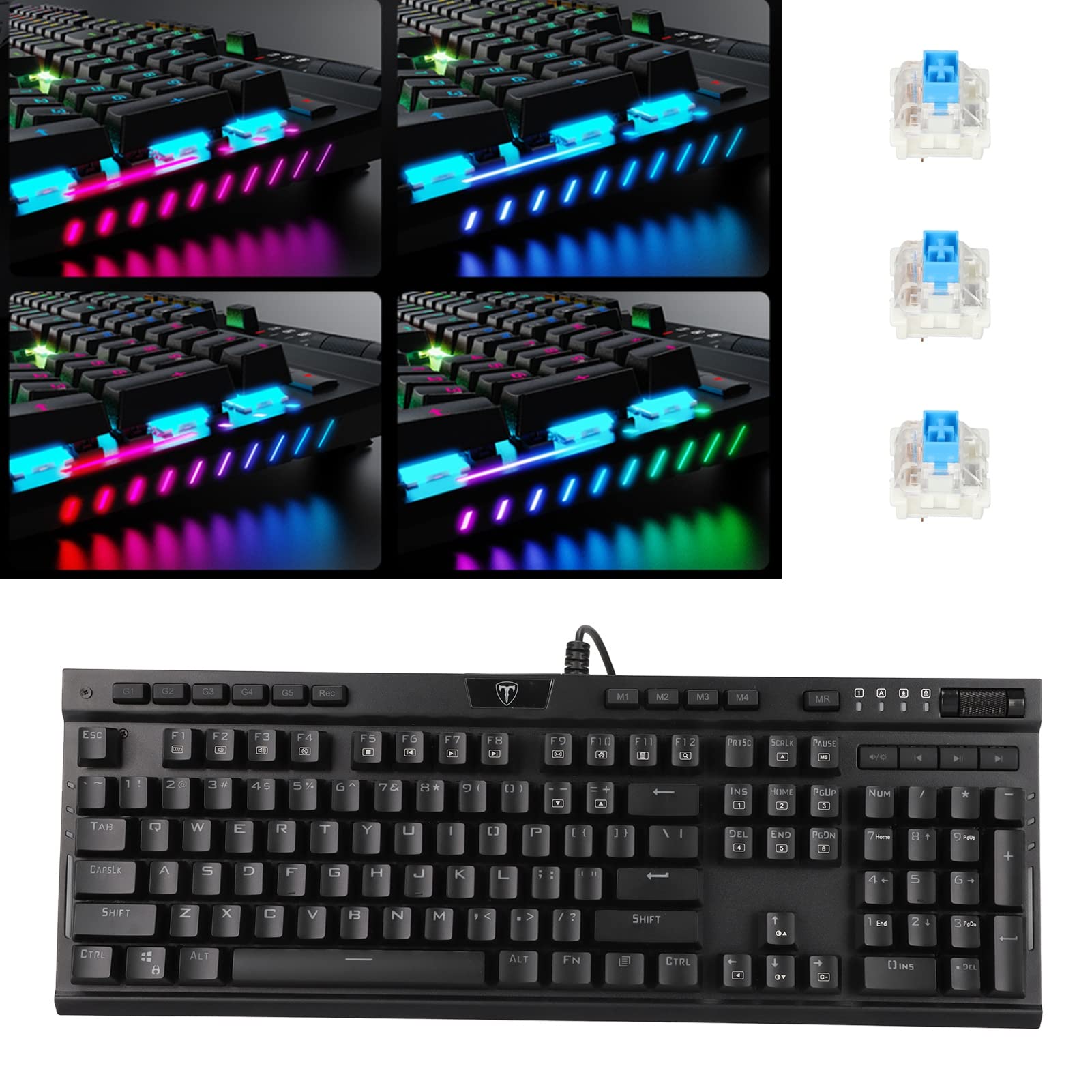 Naroote Computer Mechanical Keyboard Gaming Keyboard dustproof Magnetic adsorption Detachable macroprogramming for Gaming
