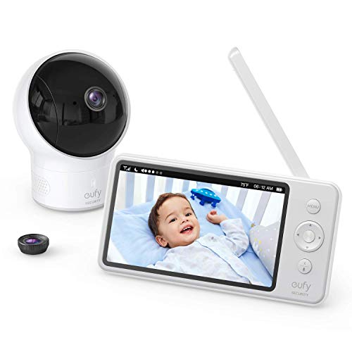 Video Baby Monitor, eufy Security Video Baby Monitor with Camera and Audio, 720p HD Resolution, Ideal for New Moms, 5 inch Display, 110° Wide-Angle Lens Included, Night Vision(Renewed)