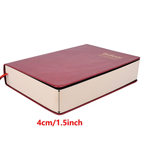 SAYEEC Journal with Pen Set A5 360 Sheets Thick Journal Notebook Large Lined Paper Soft Faux Leather Hardcover Vintage Notebook for Writing,Taking Notes, Anniversary/Birthday/Mother's Day Gift (Dark Red)