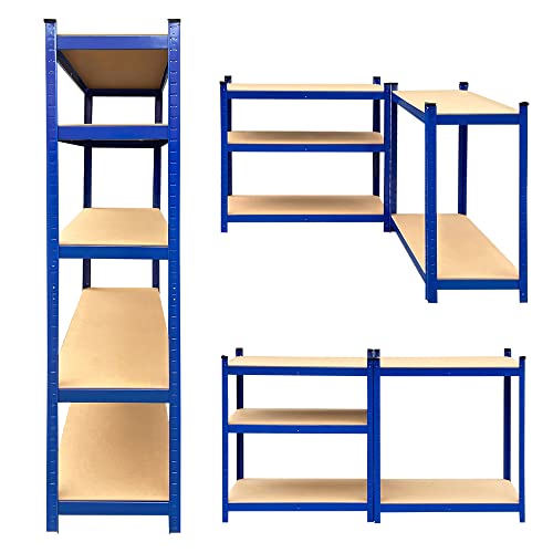 YouseaHome Heavy Duty Wide Size Garage Shelving Storage Shelves, 5-Tier Adjustable Metal Shelving Unit Utility Rack Shelves Multipurpose Shelf, Warehouse Basement,Blue,148H x 70W x 30D