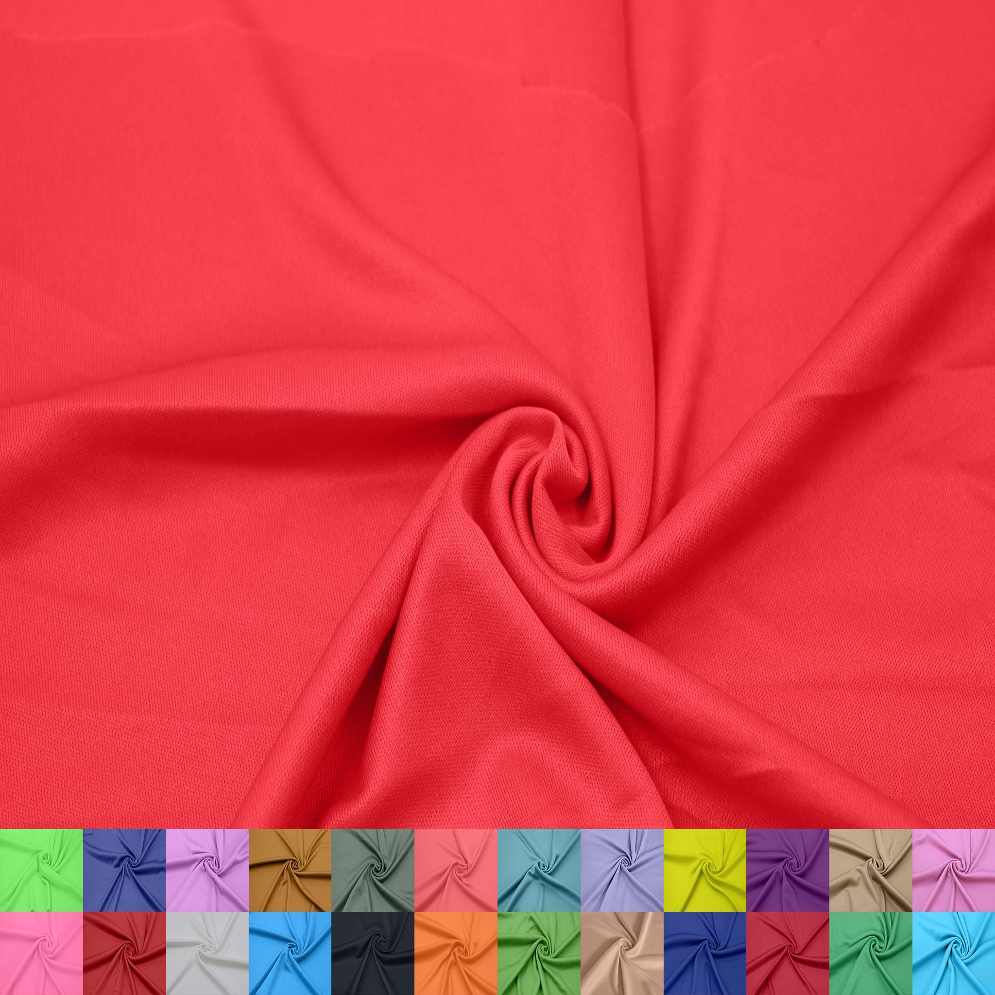 Texco Inc 60" Wide 100% Polyester Interlock Lining – Lightweight Knit Fabric by The Yard for Apparel, Clothing, Draperies, School Projects, Party Decorations, and DIY, Red #178 1 Yard