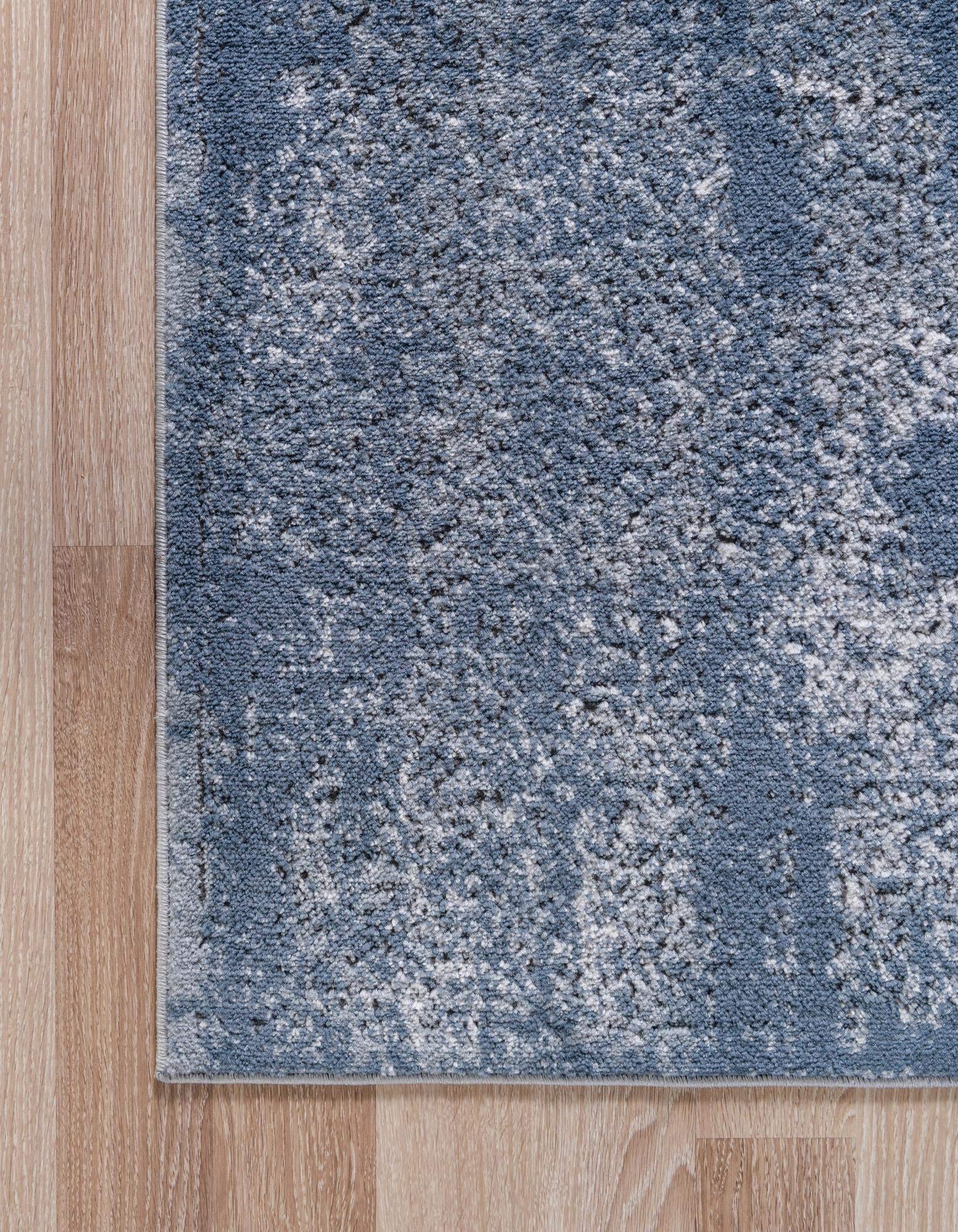 Rugs.com Oregon Collection Rug – 5' x 8' Blue Low-Pile Rug Perfect for Living Rooms, Large Dining Rooms, Open Floorplans
