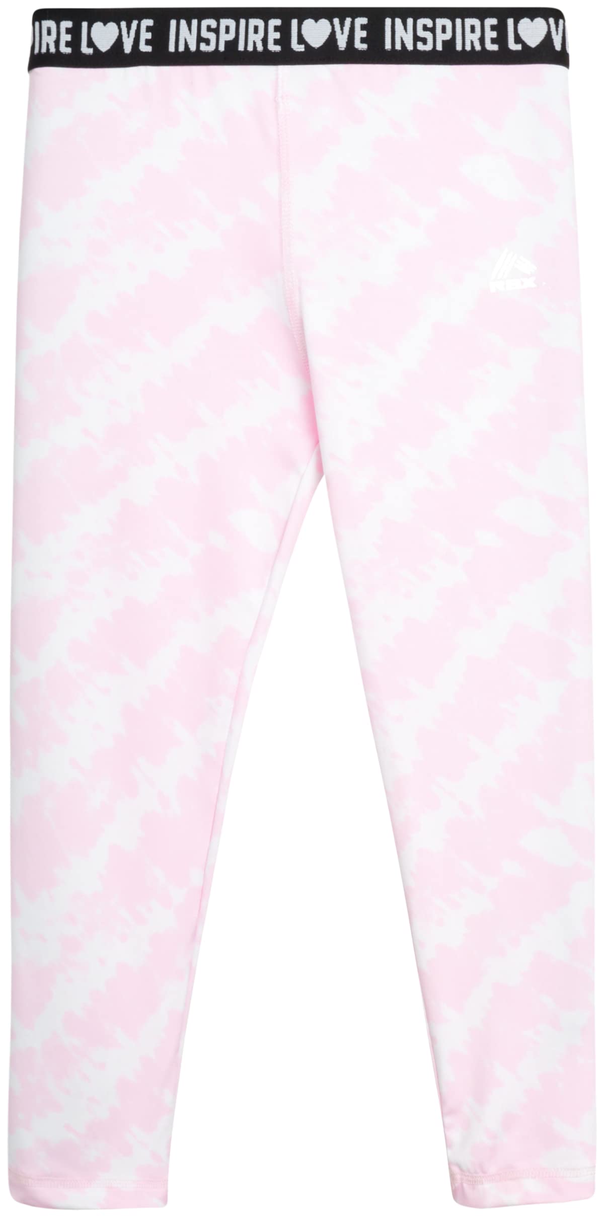 RBX Girls' Activewear Set - Short Sleeve Performance T-Shirt, Tank Top, and Capri Leggings (4-12), Size 10/12, Love Multi
