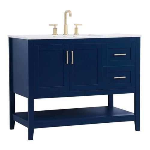 Elegant Kitchen and Bath 42 inch Single Bathroom Vanity Cabinet - Blue