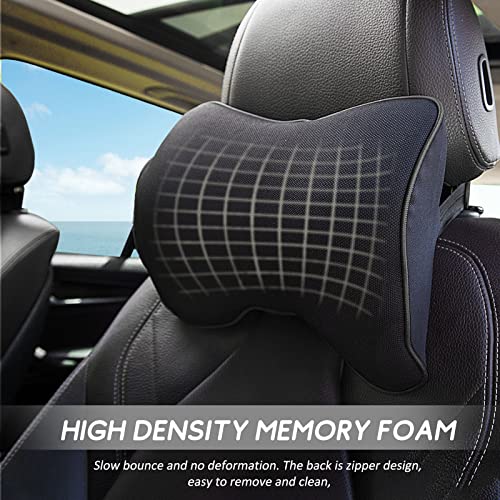 ZATOOTO Car Neck Pillow Memory Foam - Head Restraint Diamond Bling Neck Pain Relieved Cervical Support Black Seat Headrest Driving Adjust Height YB-Black