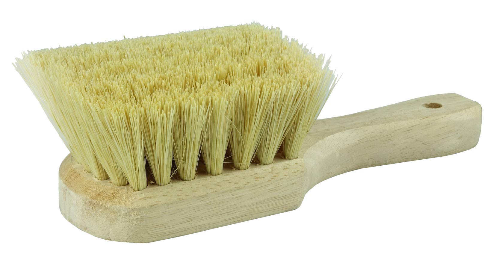 Weiler 72086 8" Utility Scrub Brush, Palmyra Fill, Short Handle, Wood Block