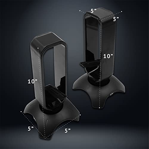 Tilted Nation RGB Headset Stand and Gaming Headphone Stand for Desk Display with Mouse Bungee Cord Holder - Gaming Headset Holder with USB 3.0 Hub for Xbox, PS4, PC - Perfect Gaming Accessories Gift