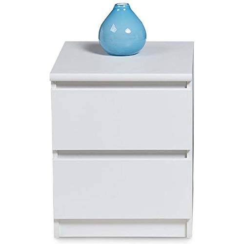 Tvilum Scottsdale 2 Drawer Nightstand, 15.91 in x 19.69 in x 19.49 in (D x W x H), White Woodgrain