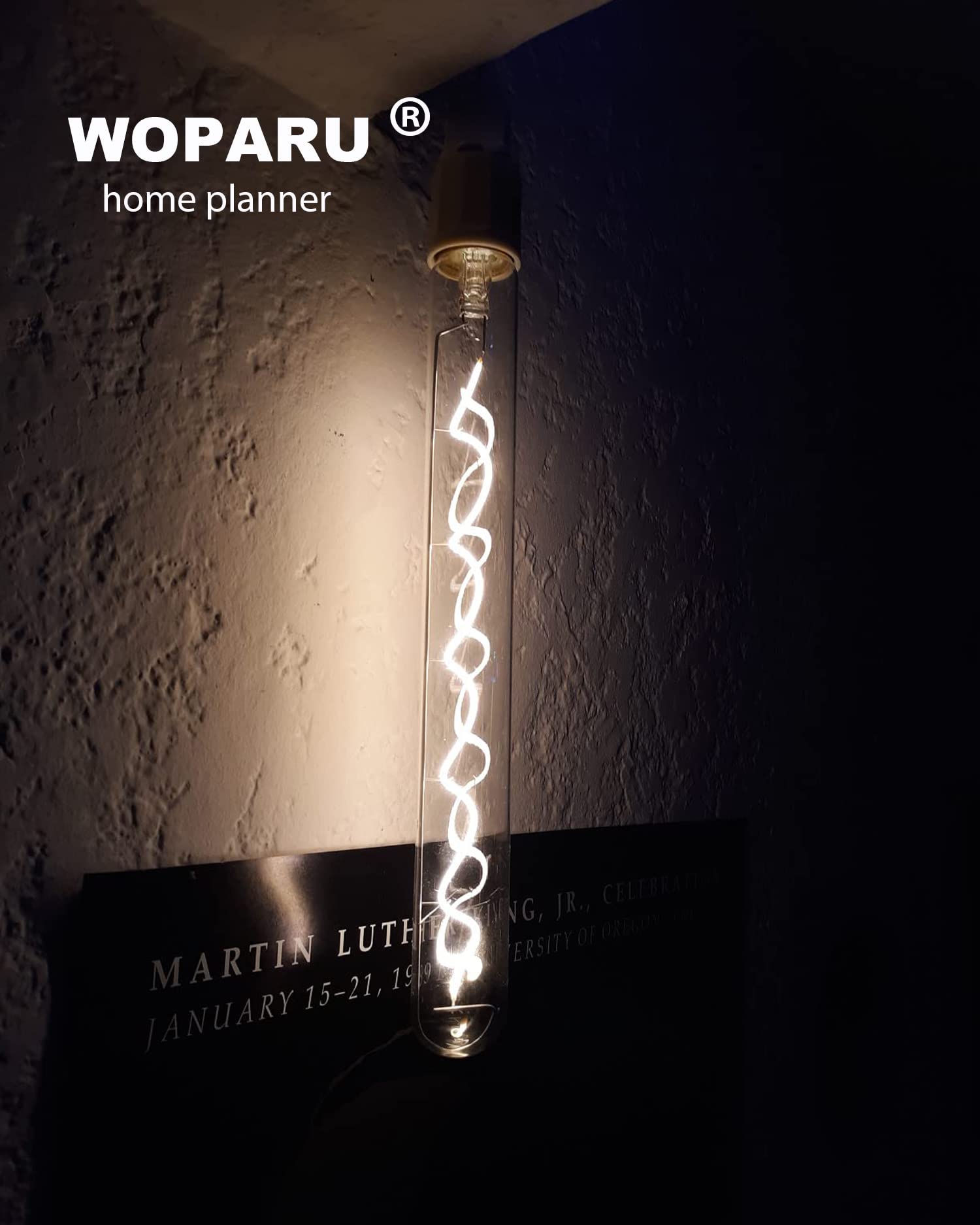 WOPARU Long Test Tube Spiral Vintage Edison Filament Light Bulb,T10/T32 Medium (E26) Standard Base E27,4W 2200K 240LM Dimmable LED Edison Bulb,40W Equivalent Warm White (Clear Glass)