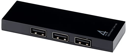 Sanwa Supply USB-2H401BKN Slim 4-Port USB 2.0 Hub with Magnet