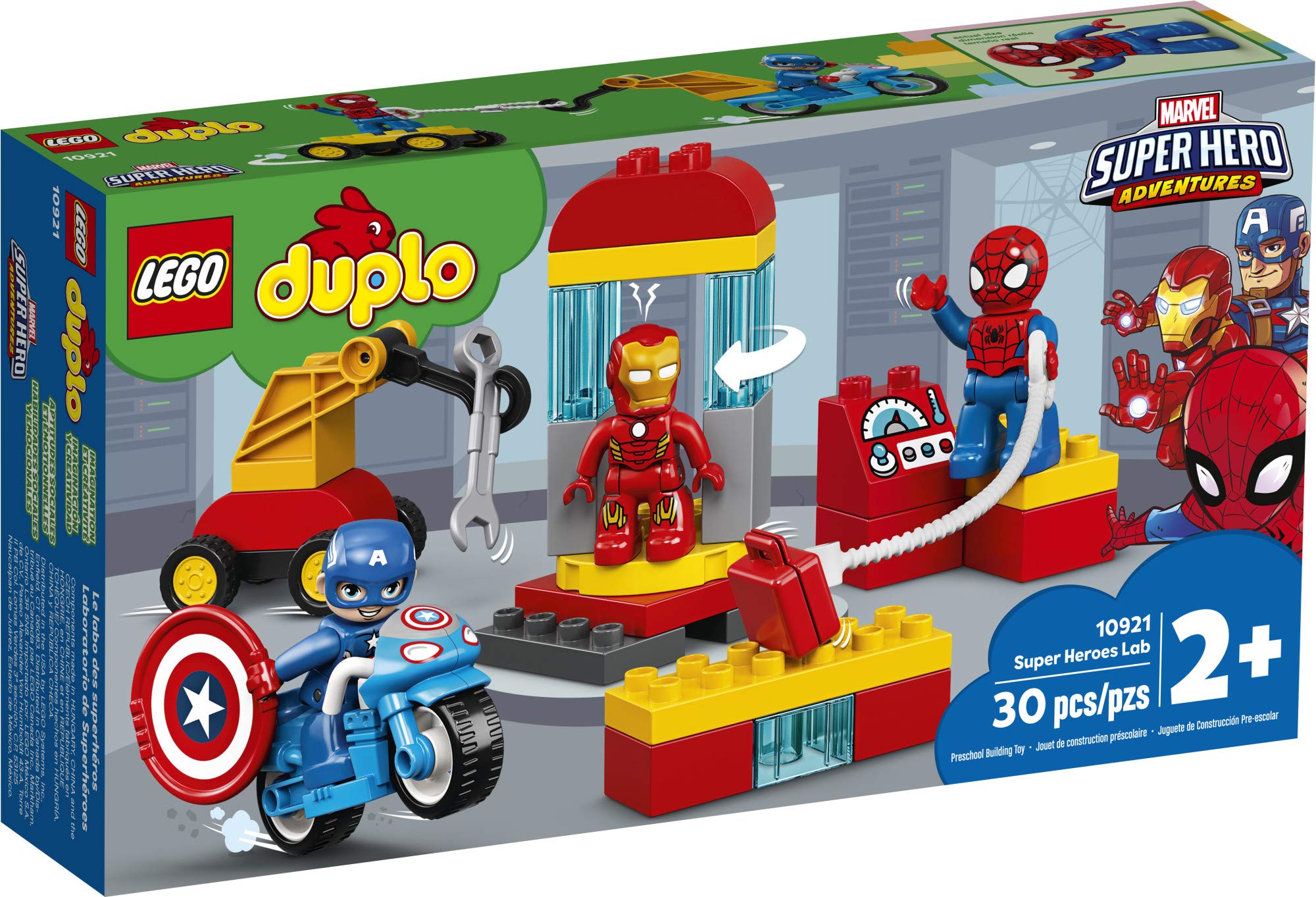 LEGO DUPLO Super Heroes Lab 10921 Marvel Avengers Superheroes Construction Toy and Educational Playset for Toddlers (29 Pieces)