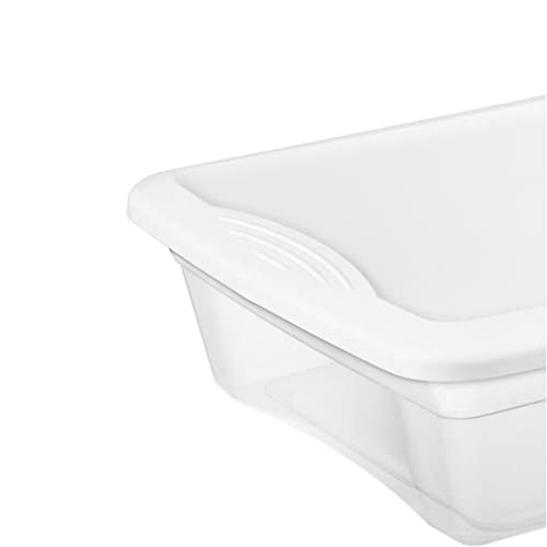 Sterilite 41 Quart Lightweight Plastic Clear Multipurpose Under Bed Storage Box Container Tote with Secure Snapping Lid for Home Organization, 12 Pack