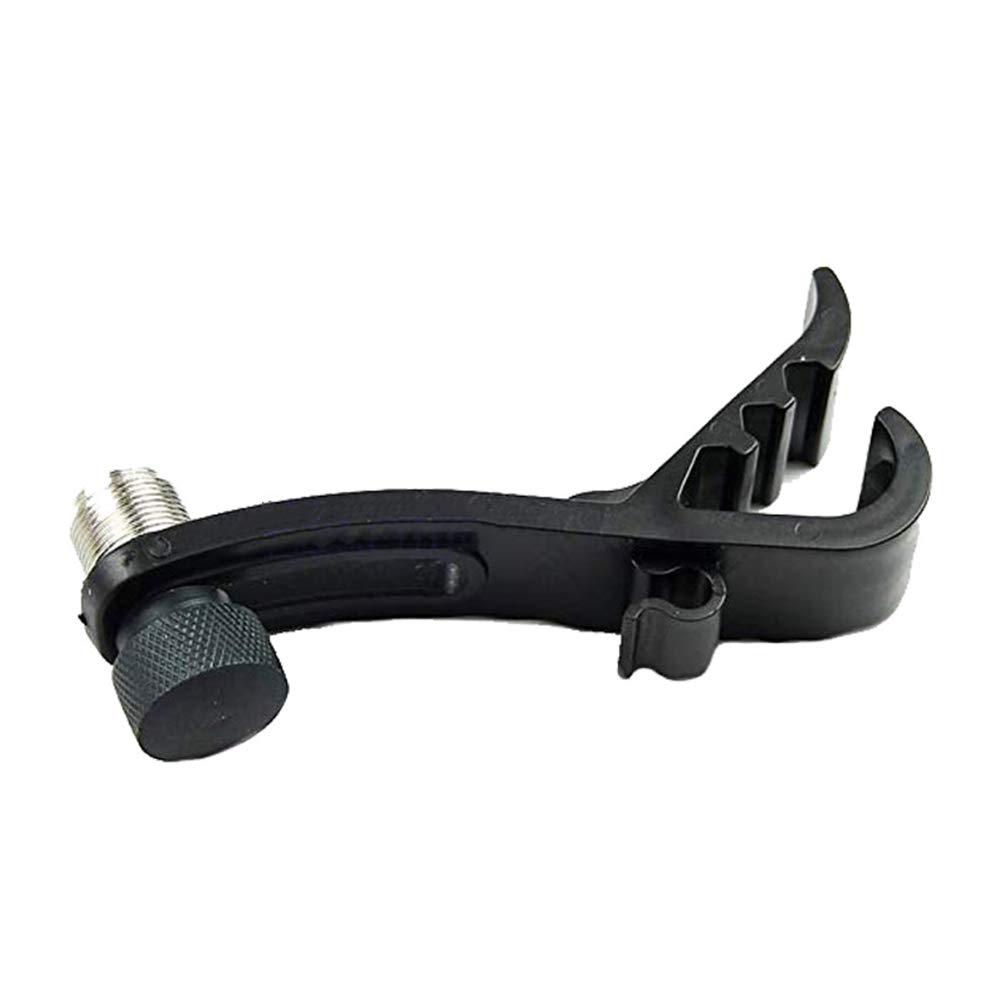 iayokocc Shockproof Drum Rim Microphone Clip, Microphone Shockproof Clip for Microphone Clamps Holder with Groove Gear(Black)