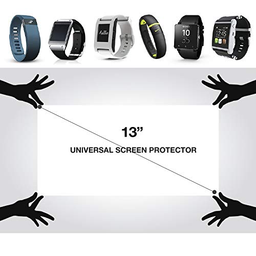 RED SHIELD Universal Screen Protector 13" for Tablet, Set of 3, Smartphone Smartwatch Gaming Device & GPS, High Definition Crystal Clear Anti-Scratch Anti-Fingerprint Film, Easy Cut with Guidelines