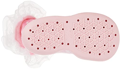 Nuby Snekz Comfortable Rubber Sole Sock Shoes for First Steps- Pink Polka Dots/Small 7-14 Months