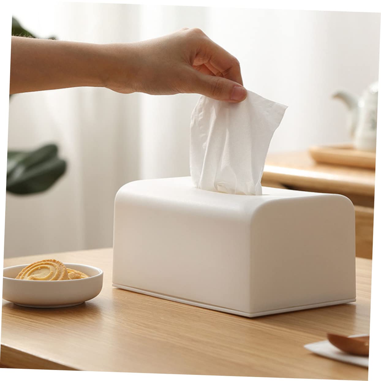 Amosfun 5pcs Box Paper Storage Box Car Tissue Holder Desktop Storage Case Rectangular Paper Holder Modern Tissue Case Tissue Case Container Pp Remote Control Toilet Paper Box White Office