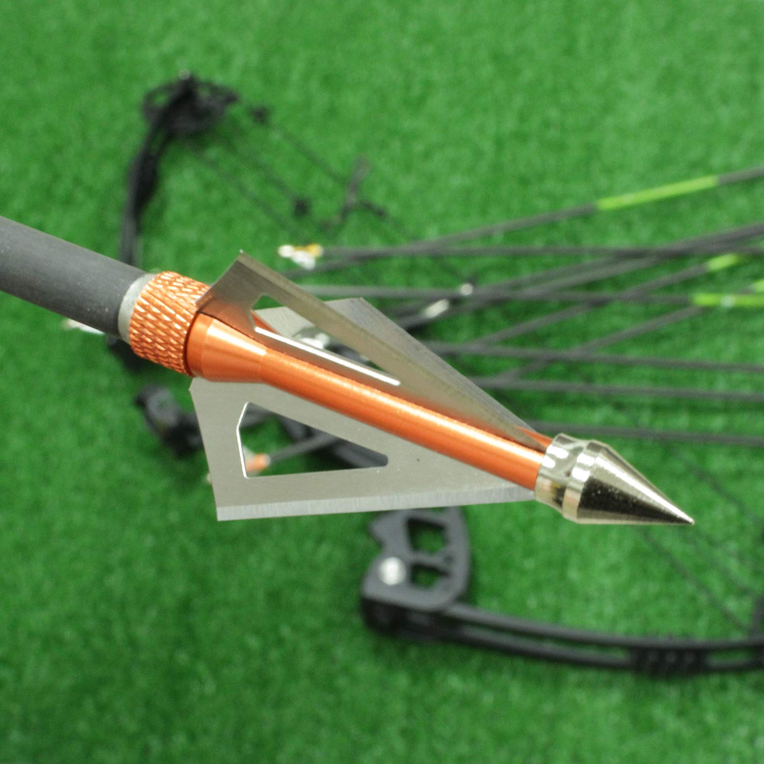 maifield 125 Grain 3 Fixed Blade Bowhunting Broadheads 12 Pcs 1 1/4 Cutting Diameter Screw-in Archery Hunting Head Arrow Tip Crossbows and Compound Bow Arrows (125 Grain 12PK)