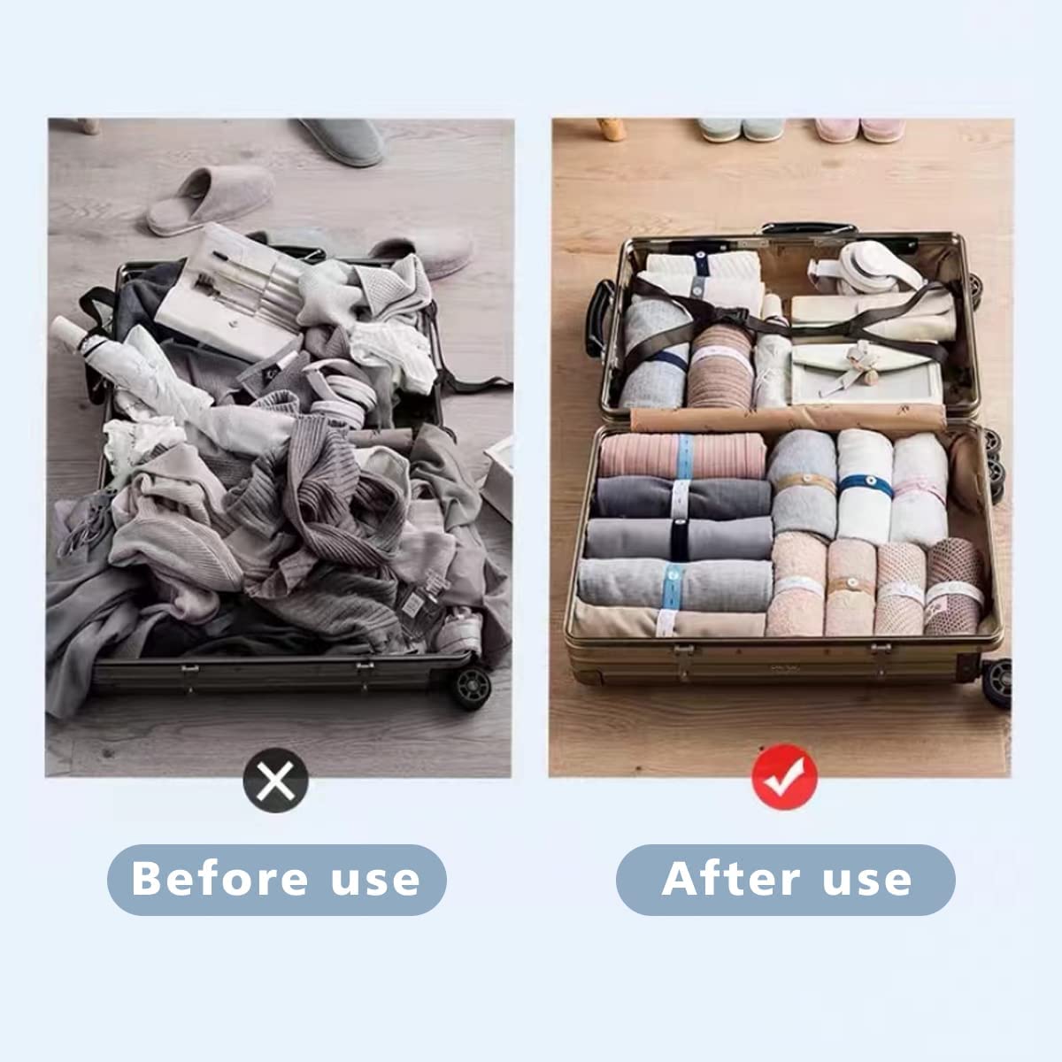 Tesrin Elastic Storage Portable Clothes Organization for Room Organizer and Clothes Storage with Towel Clips 24 Pcs