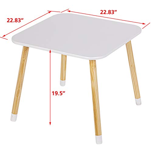 UTEX Kids Table with 4 Chairs Set, Kid Table and Chairs Set for Girls, Toddlers, Boys, 5 Piece Kiddy Table and Chair Set, White