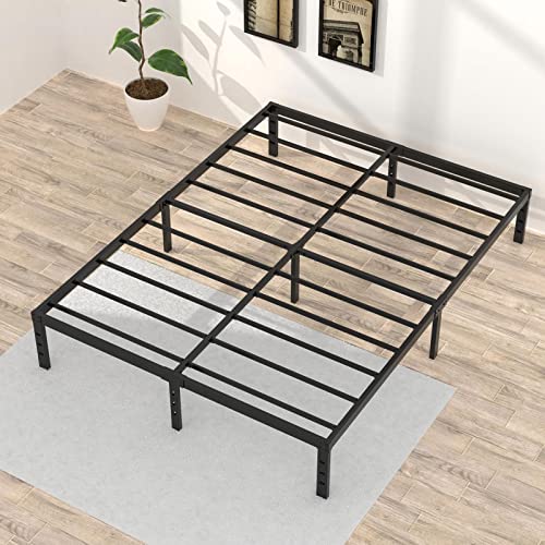 Upcanso 16 Inch King Bed Frame Heavy Duty Metal Platform King Size Bed Frames with 14 Inch Storage, Easy Assembly 3,500 lbs Steel Slats Support Mattress Foundation, Black