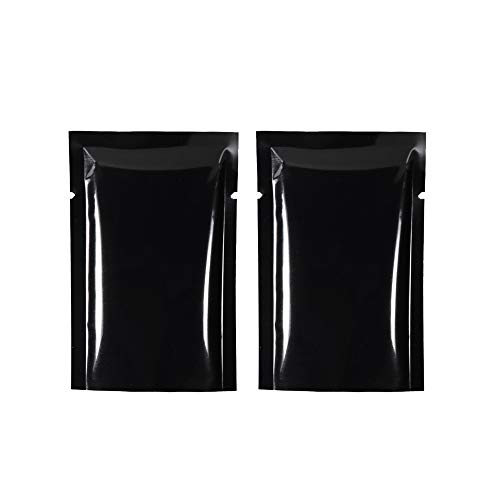 QQ Studio Pack of 100 Heat Sealable Glossy Mirror Black SlickSeal™ Flat Bag with Tear Notch 6x9cm (2.3x3.5")