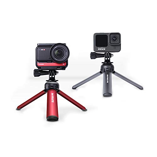 Aluminum Alloy Mini Tripod Cell Phone Tripod Handheld Desktop Tripod for Pocket 2/ONE X2/OM 4/ Osmo Mobile Series/Osmo Action/Osmo Pocket/Insta 360 / Fimi Palm (Silver)
